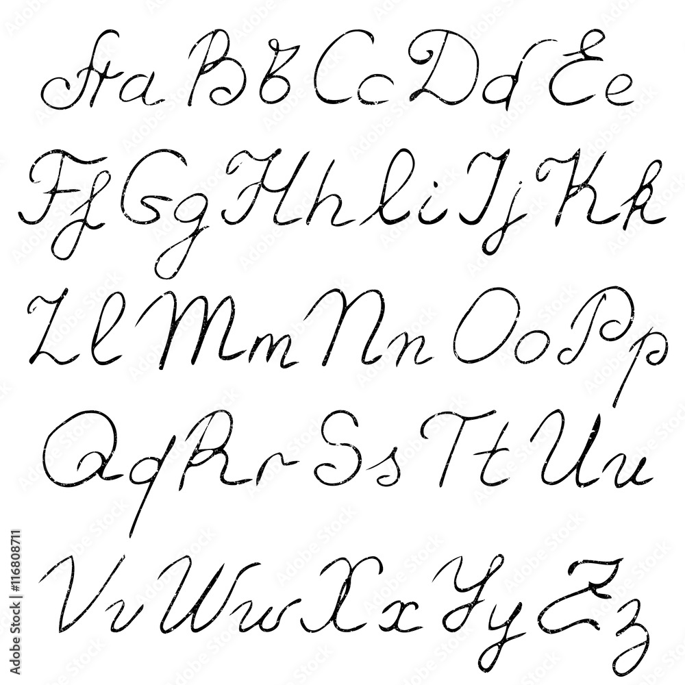 vector real hand Alphabet Stock Vector | Adobe Stock
