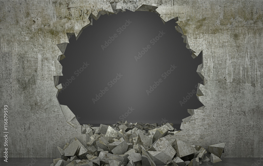 Shattered Wall , muro distrutto Stock Illustration | Adobe Stock