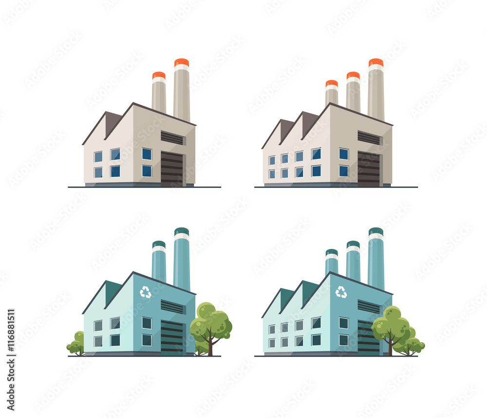 Factory building illustration Stock Vector | Adobe Stock