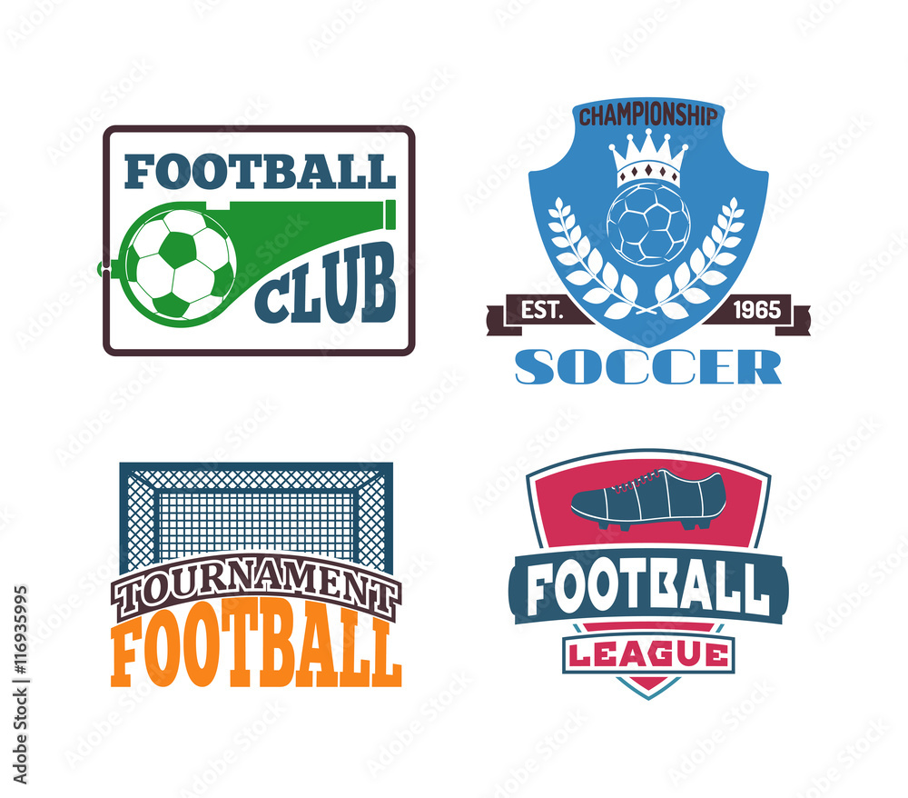 Set of soccer football badge logo design templates. Sport team identity ...