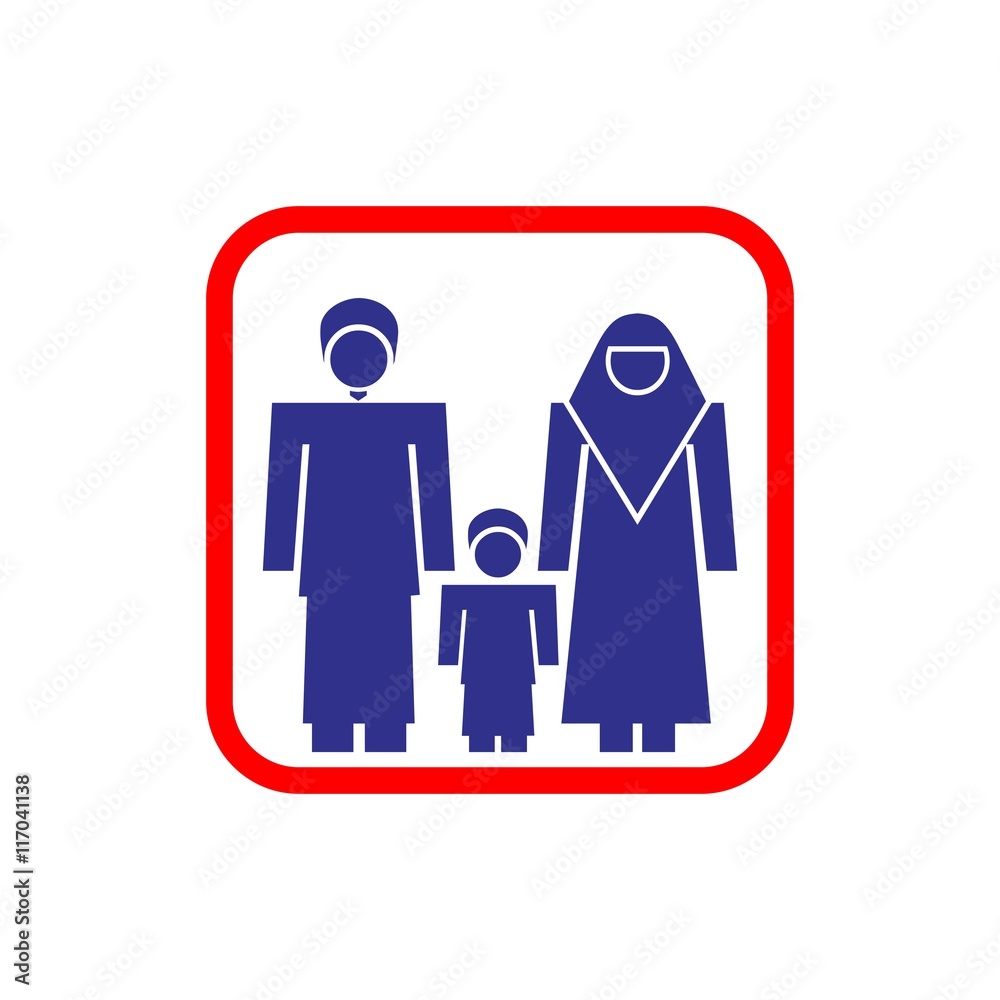 muslim family icon and logo vector Stock Vector | Adobe Stock