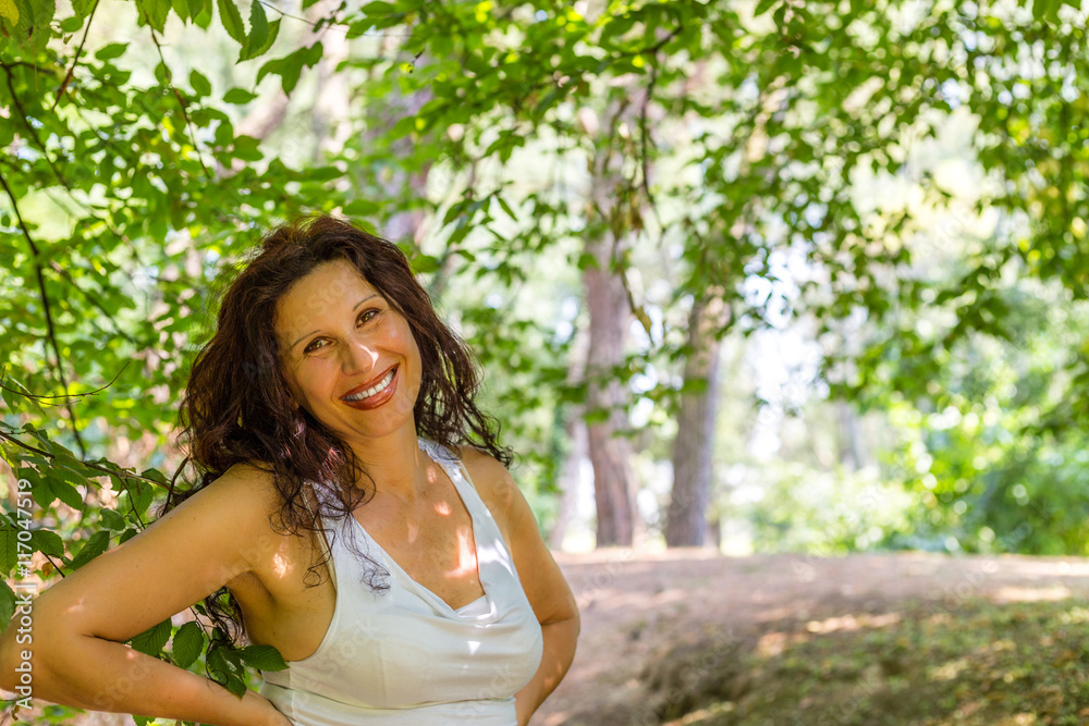 Busty Classy Mature Woman Smiling の Stock フォト Adobe Stock