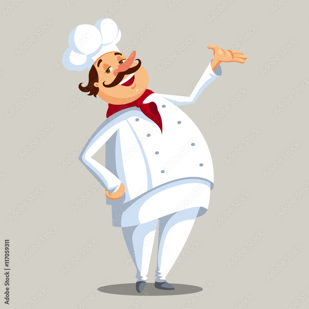 Vector Illustration of a Chef Character Stock Vector | Adobe Stock