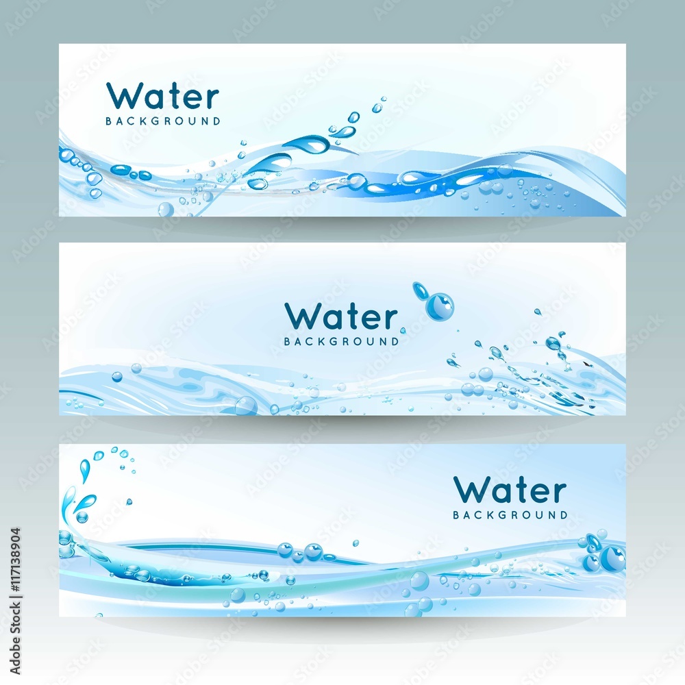Water banner backgrounds Stock Vector | Adobe Stock