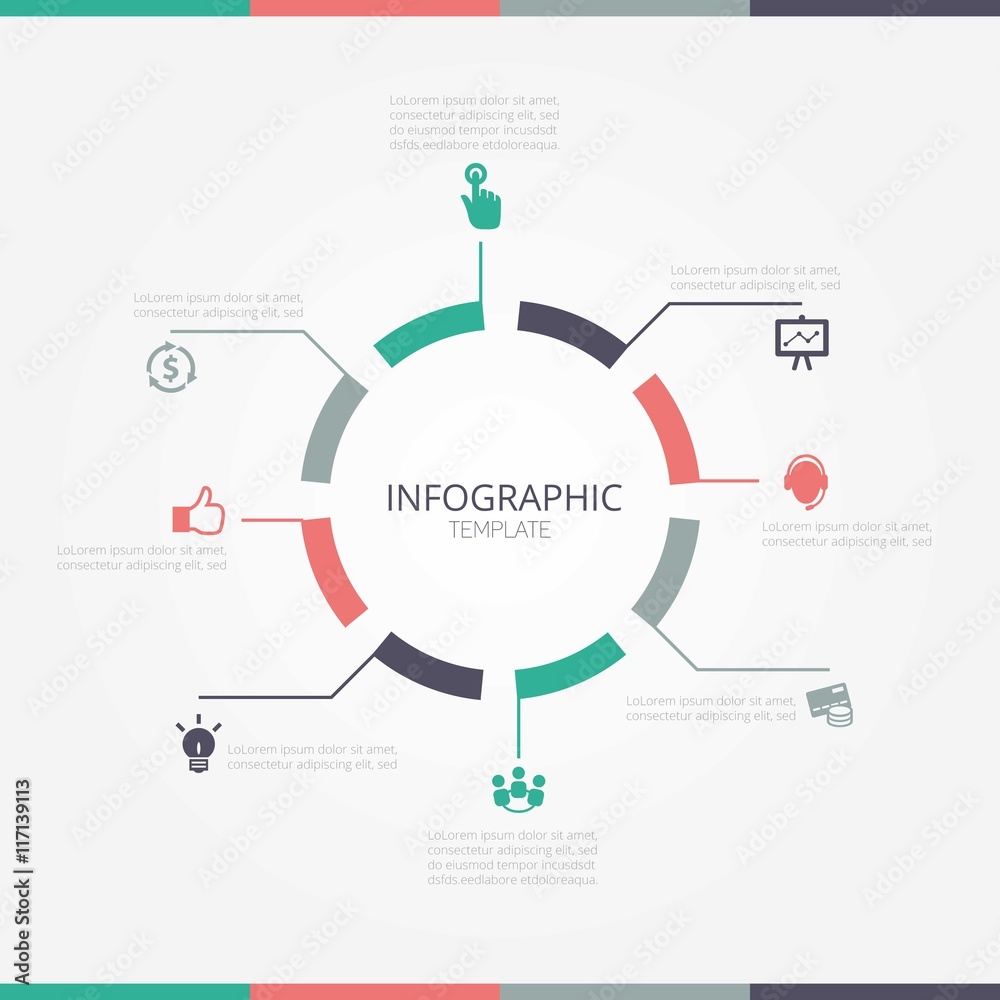 Round infographic template Stock Vector | Adobe Stock