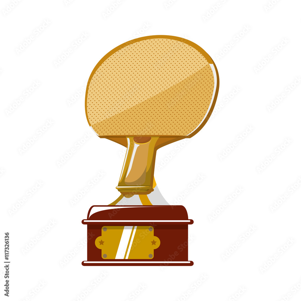 racket trophy ping pong hobby sport icon. Isolated and flat ...