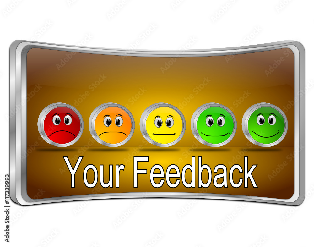 Stock-Vektorgrafik „Your Feedback Button - 3D illustration“ | Adobe Stock