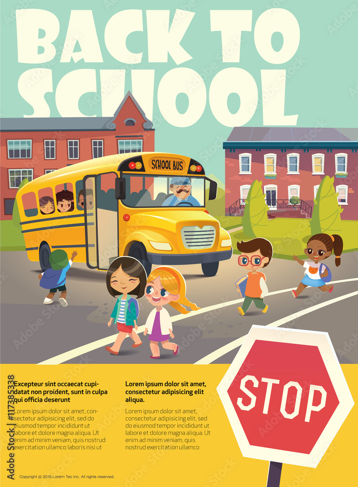 Back To School Safety flayer. Vector illustration. Stock Vector | Adobe ...