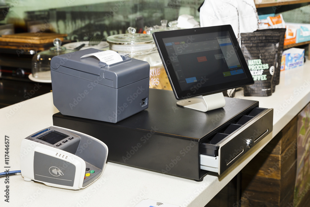 POS Counter Printer Payterminal Stock Photo | Adobe Stock