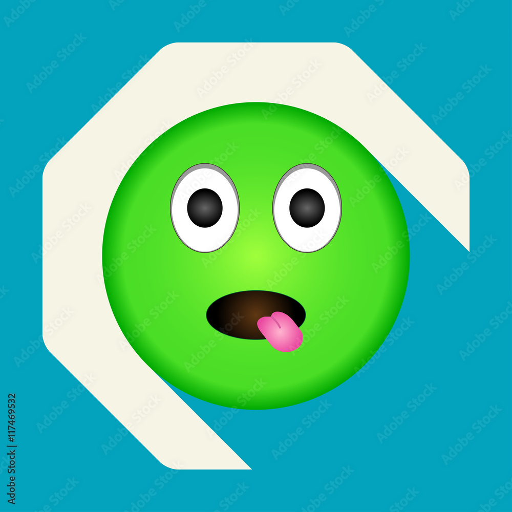Emoticon sick face. Sick emoji. Isolated vector illustration on ...