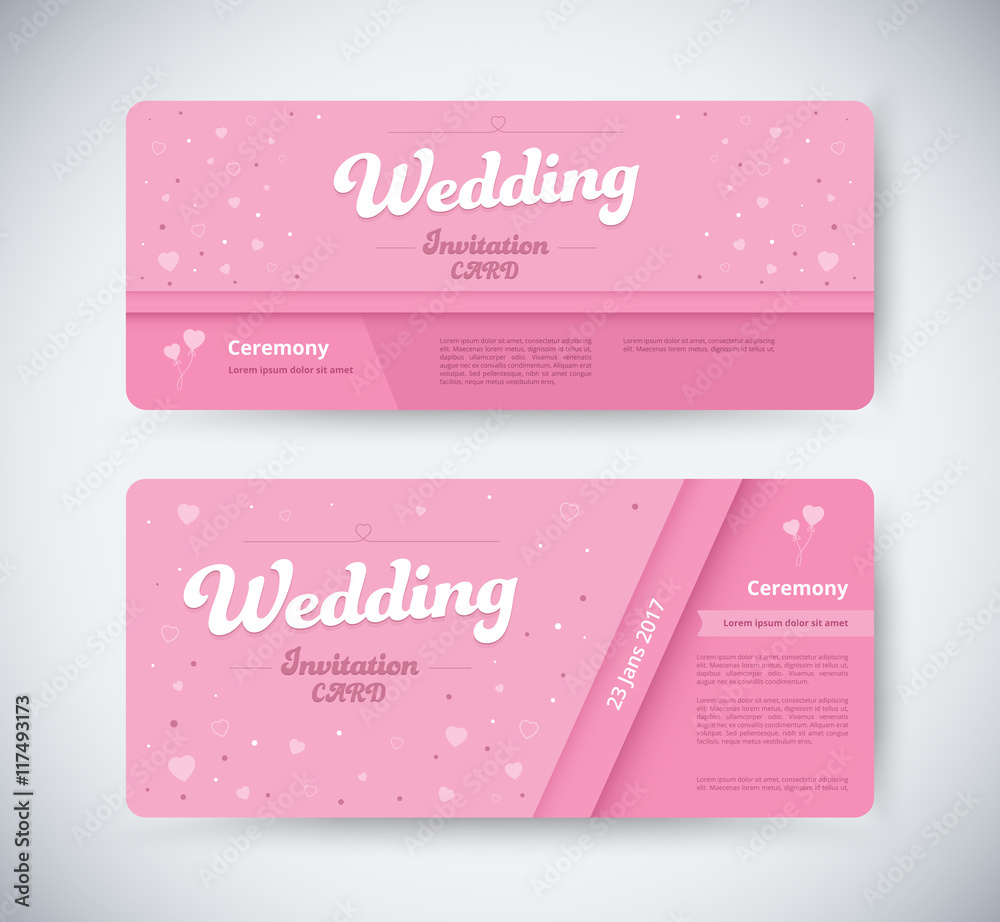 Wedding invitation card template with pink tone. wedding card. v Stock ...