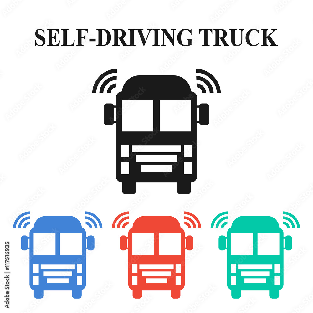 Self-driving truck Stock Vector | Adobe Stock