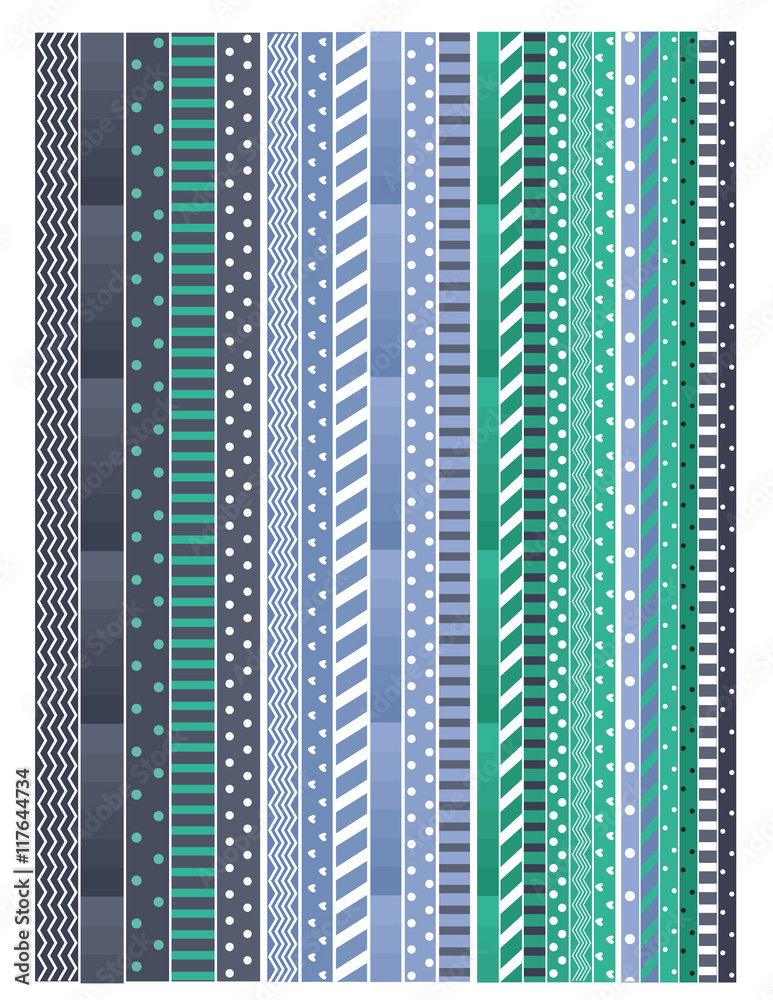 Teal blue and dark blue printable washi tape design.For planner,life ...