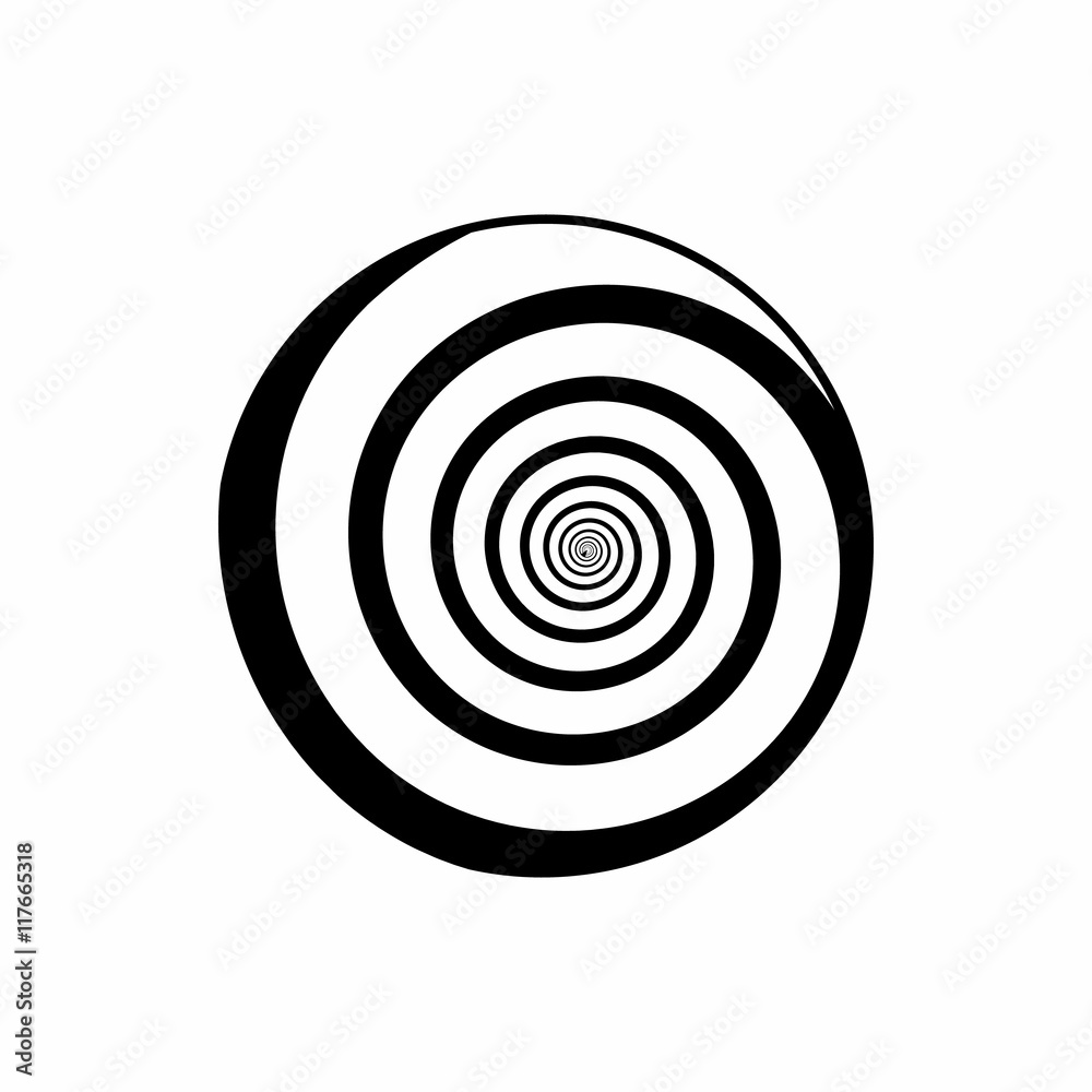Hypnotic circle icon in outline style isolated on white background ...