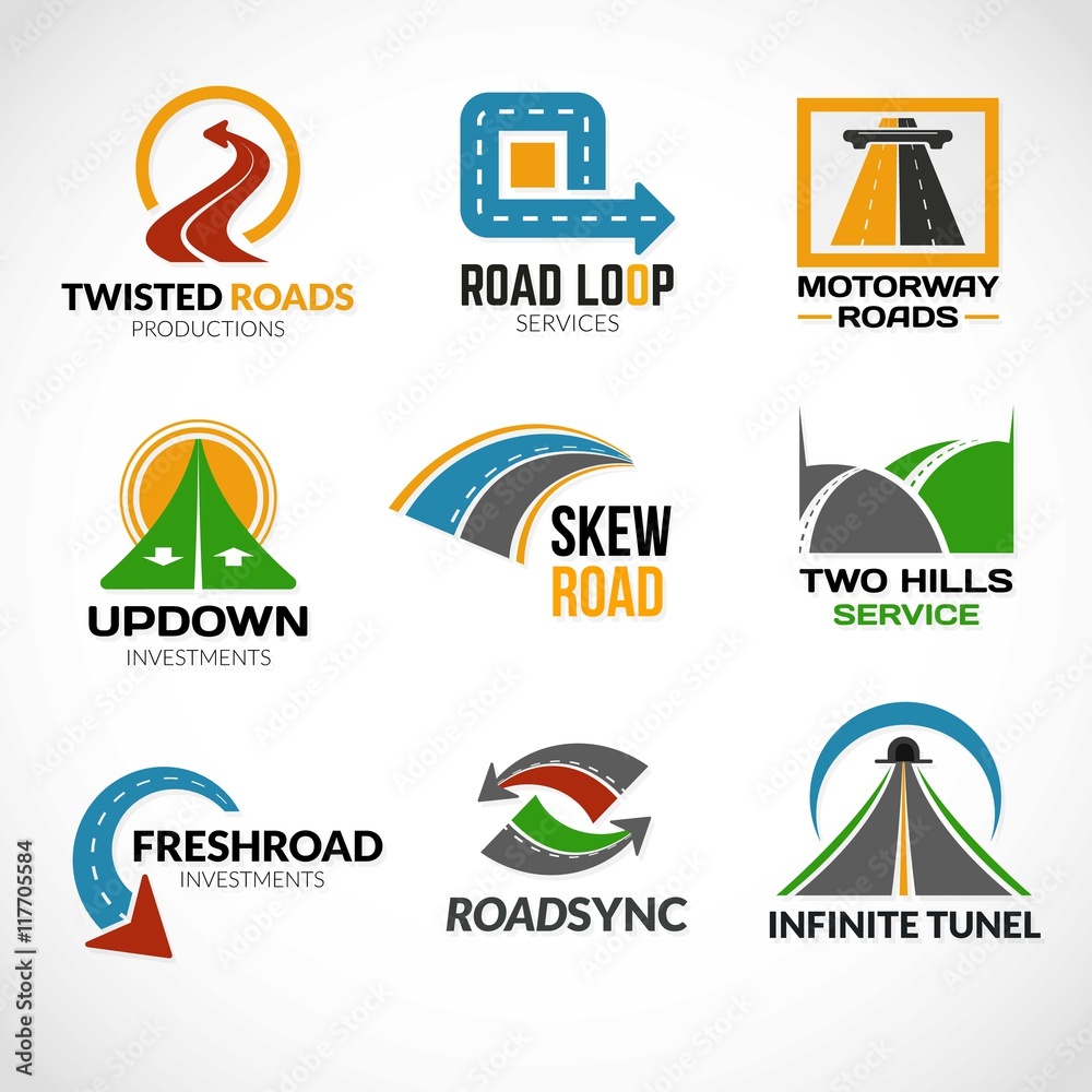 Road logos Stock Vector | Adobe Stock