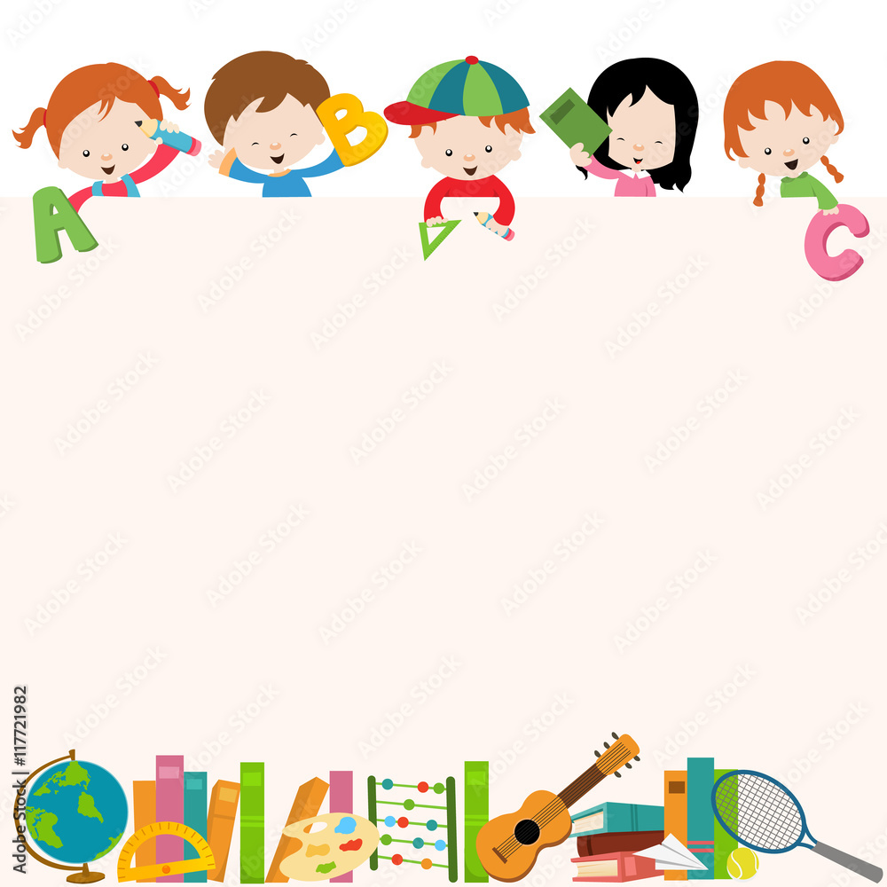 School Kids Template Stock Vector | Adobe Stock