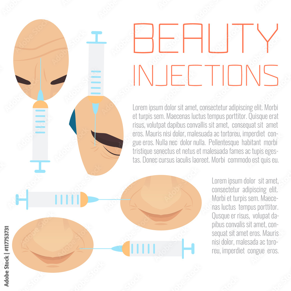 Beauty facial injections for men design template with place for text ...