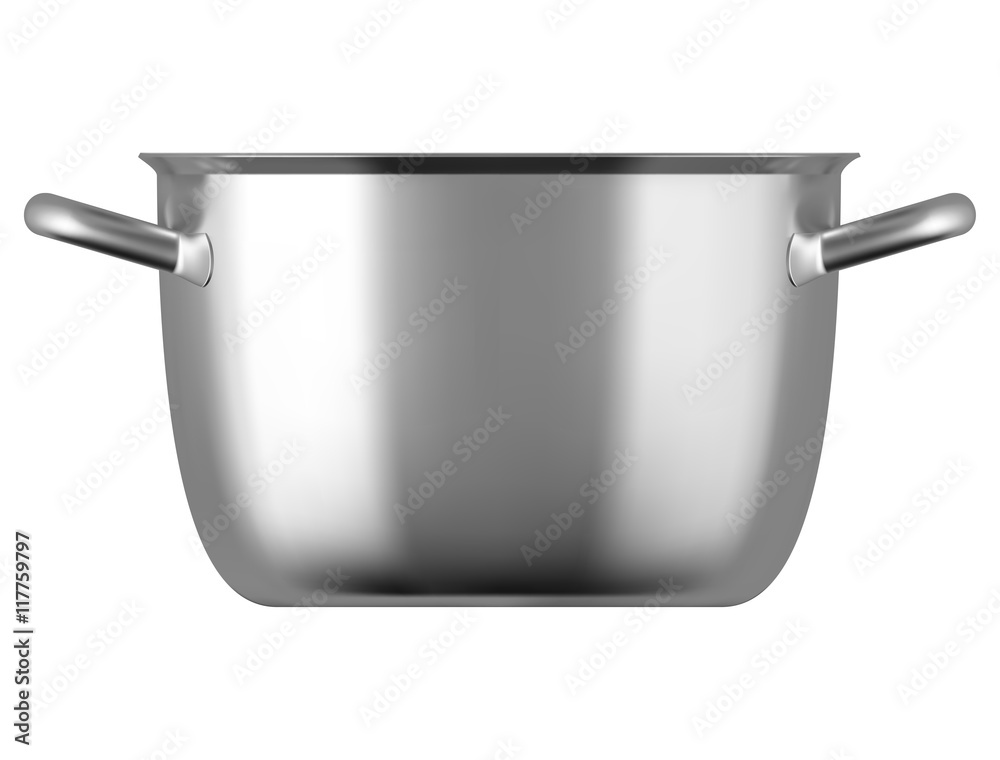 Steel cooking pot isolated on white background Stock Vector | Adobe Stock