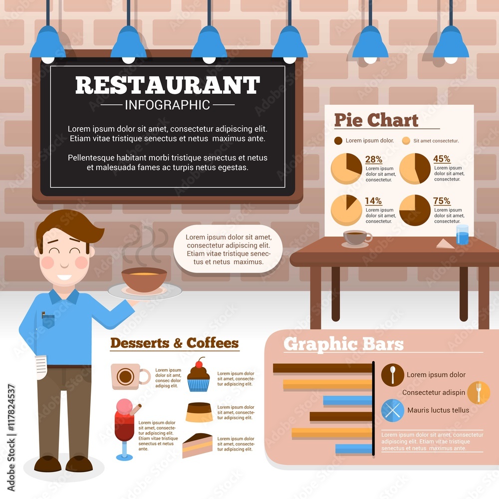 Infographic elements of restaurant Stock Vector | Adobe Stock