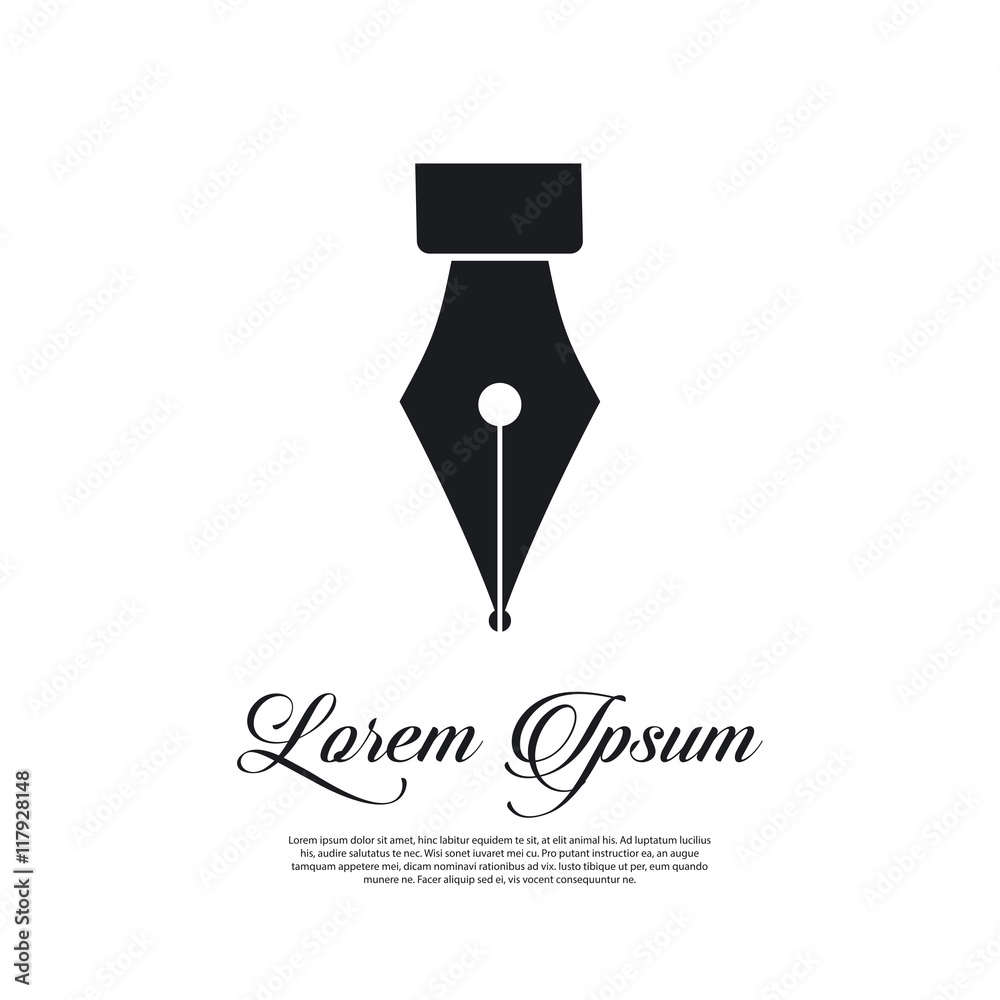 Fountain pen icon vintage style Stock Vector | Adobe Stock