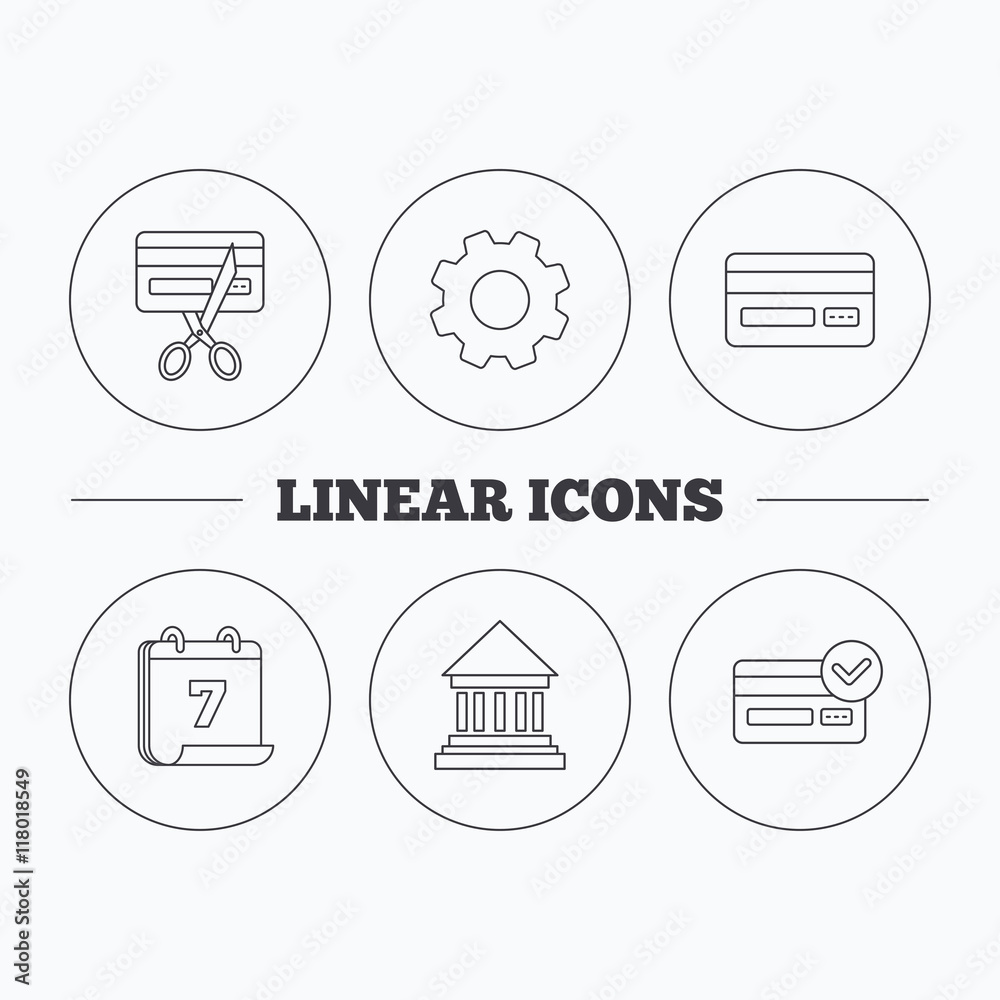 Bank credit card icons. Banking signs. Stock Vector | Adobe Stock