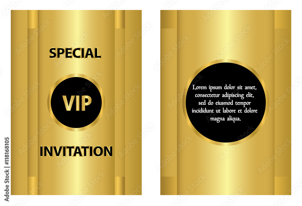 Golden VIP Invitation Card Template- A Golden VIP invitation card ...