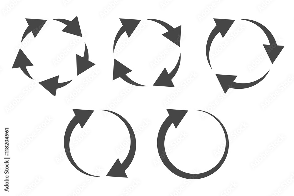 Repetitive process icon with circular arrows explanation. Icon reflect ...