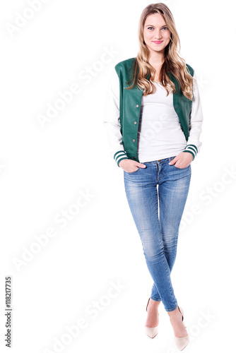 Stylish pose of a fashionable young confident woman Stock Photo | Adobe ...