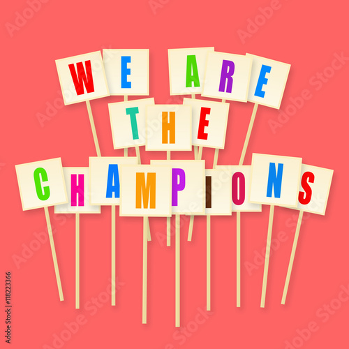 We are the champions, celebration banner Stock Illustration | Adobe Stock