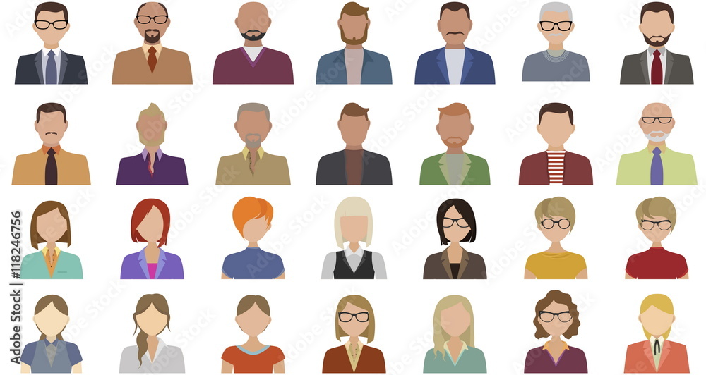 Flat vector characters Stock Vector | Adobe Stock