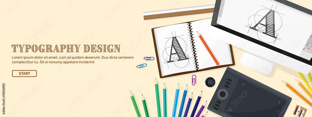 Graphic web design. Drawing and painting. Development. Illustration ...
