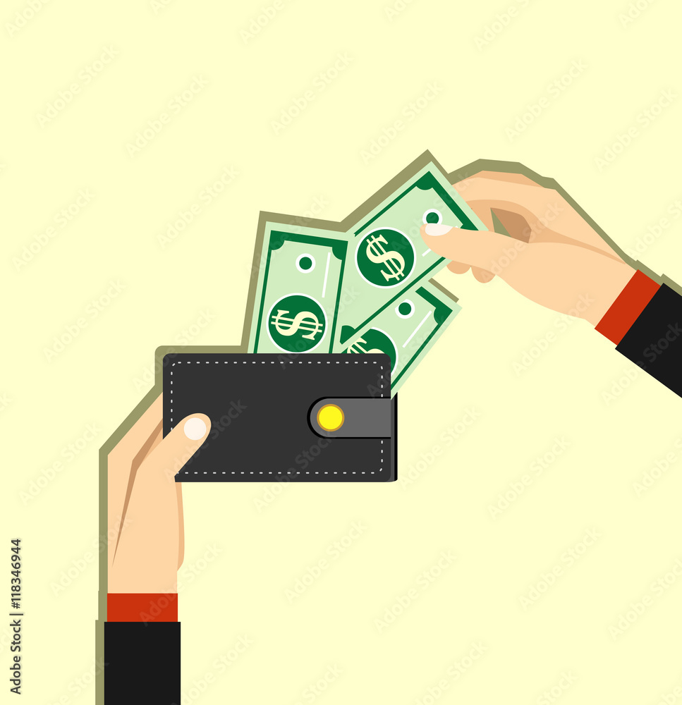 bonus money in hand illustration, vector Stock Vector | Adobe Stock