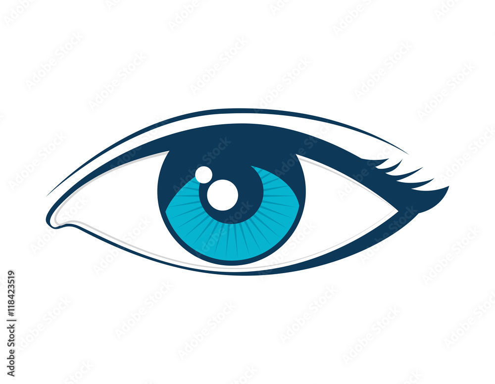 eye see view look vision girl optic eyelashes vector illustration ...