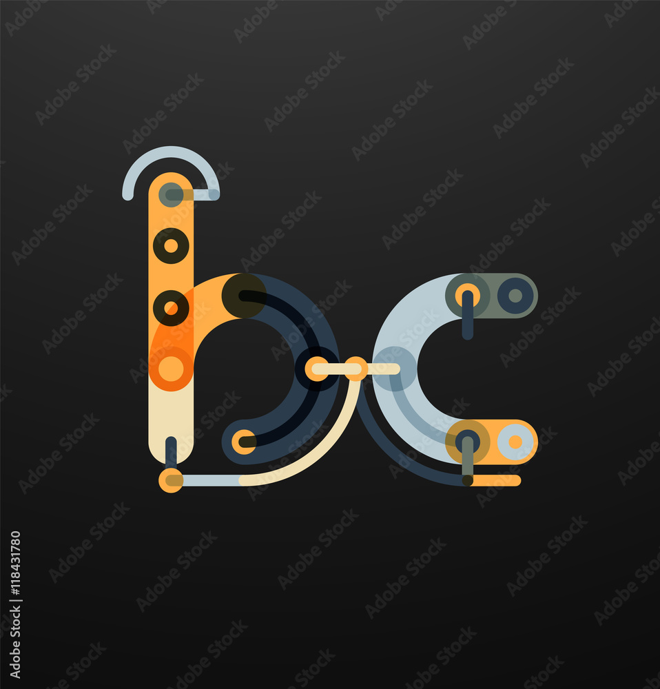 Cartoon linear letters icons Stock Vector | Adobe Stock