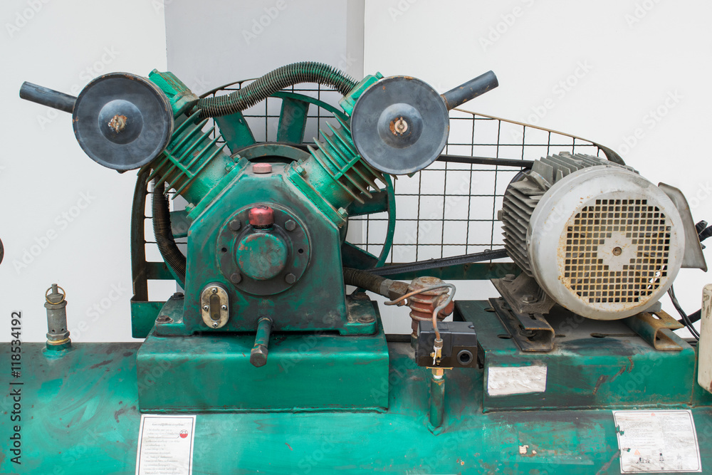 Piston Air compressor used in the factory / Air compressor Stock Photo ...