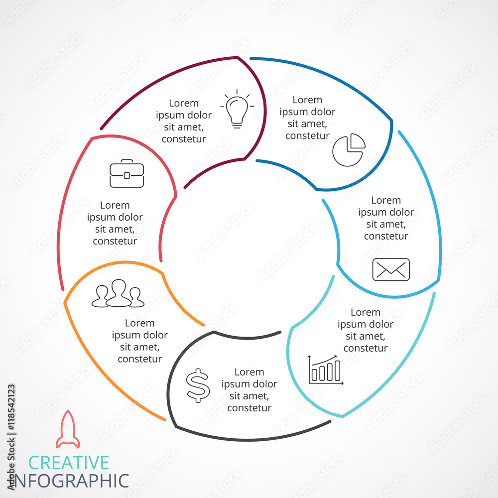 Vector circle arrows infographic, cycle diagram, linear graph ...