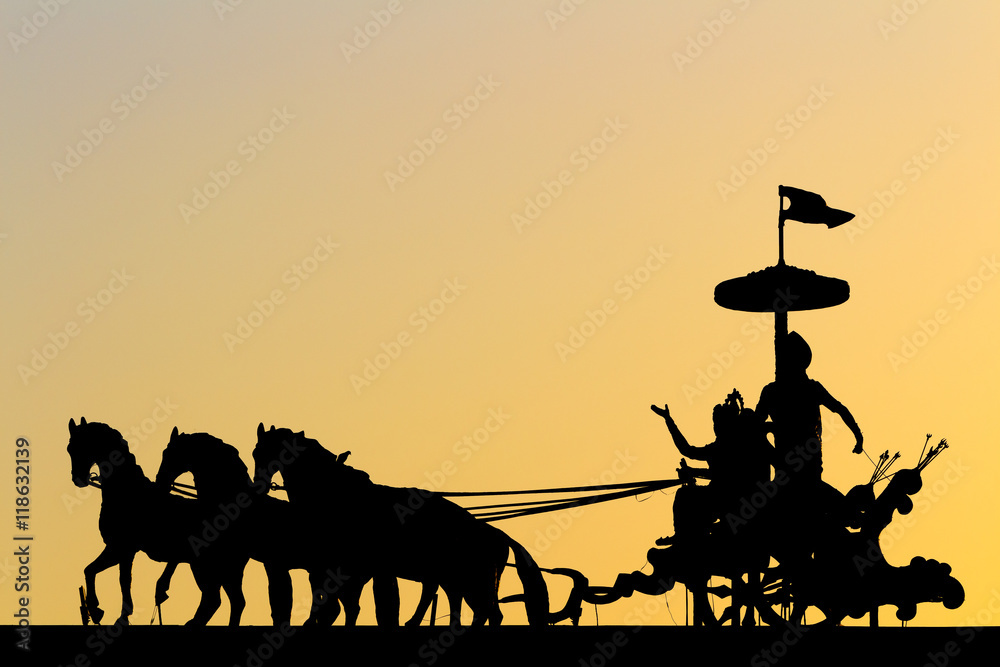 Mahabharata silhouette Stock Photo | Adobe Stock
