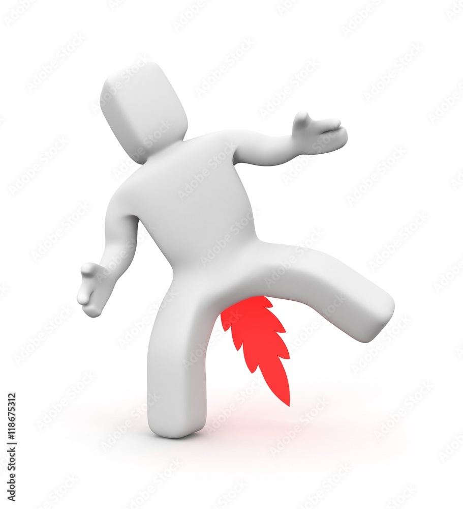 3d human farts by fire. 3d illustration Stock Photo | Adobe Stock