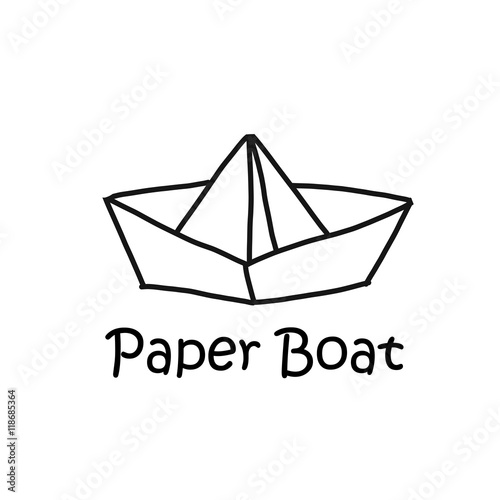 Paper boat cartoon concept Stock Vector | Adobe Stock