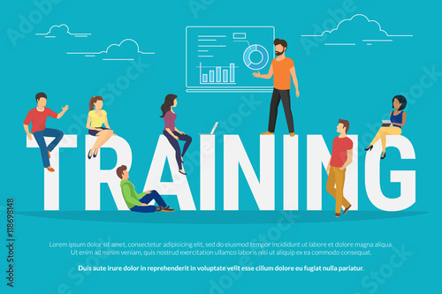 Training concept illustration of young people attending the ...