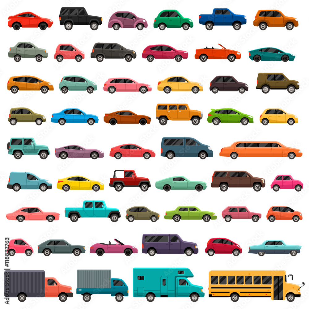 Car Types Vector Set Stock Vector | Adobe Stock