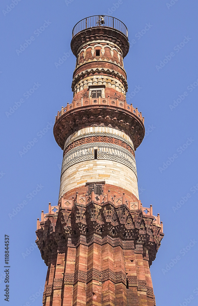The highest Indian minaret Qutub Minar, XIII century in mughal ...