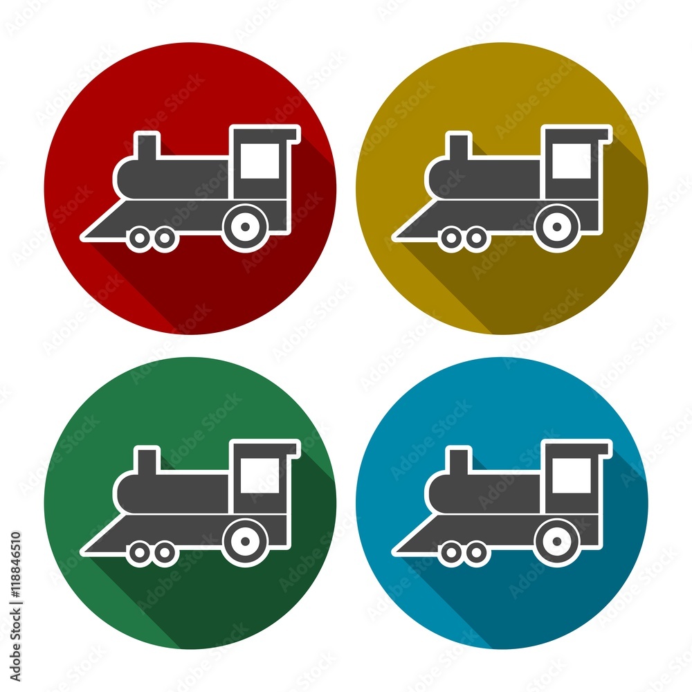 Vector set of different train illustrations or symbols Stock Vector ...