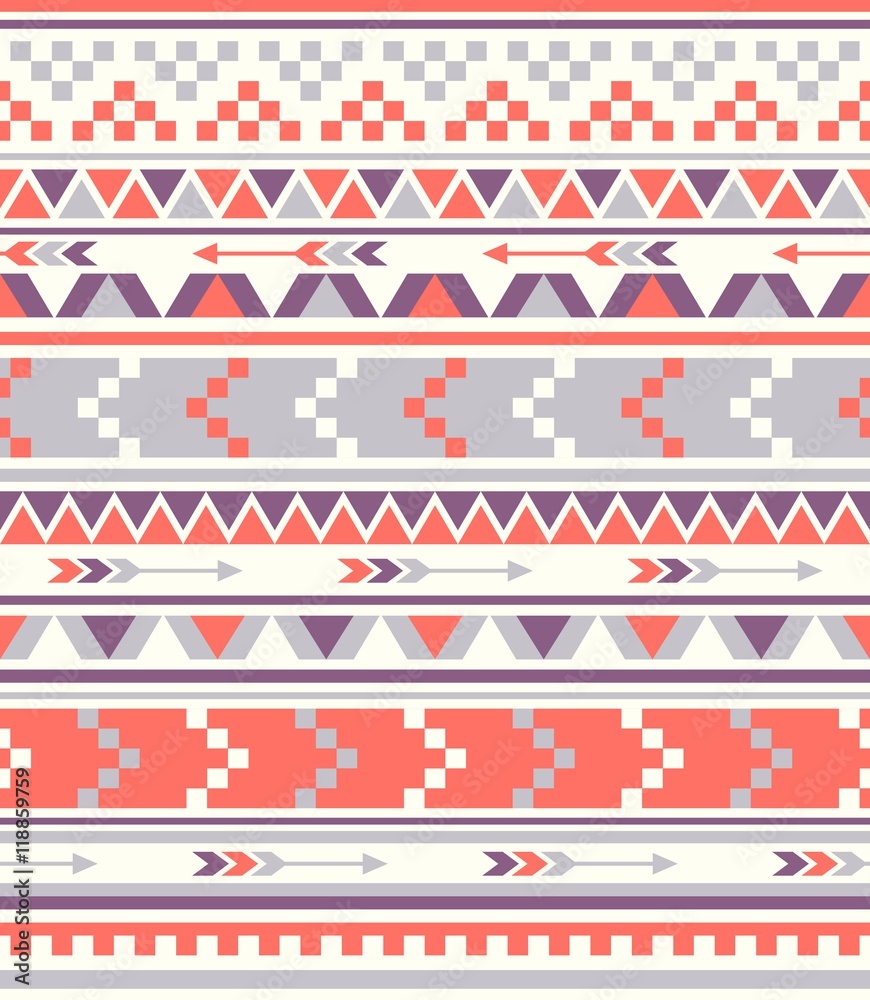 Seamless Ethnic pattern textures. Orange & Purple colors. Navajo ...