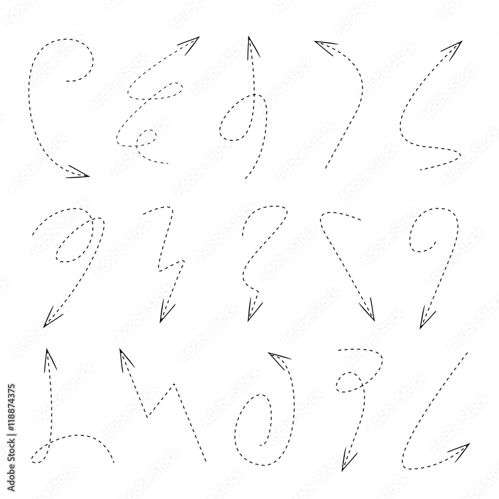 dashed arrows Stock Vector | Adobe Stock