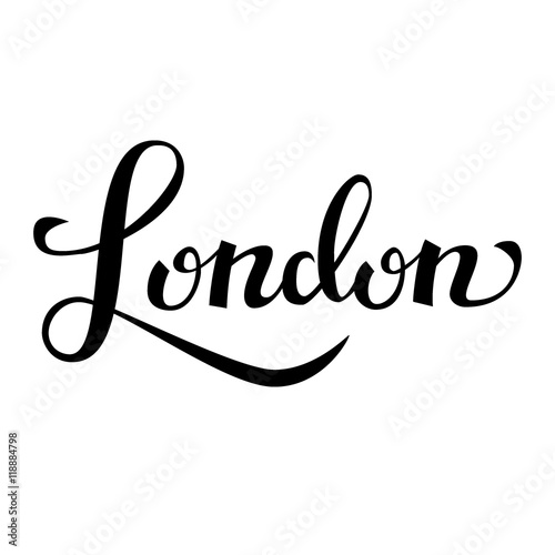 London hand drawn vector lettering. Modern calligraphy brush drawing ...