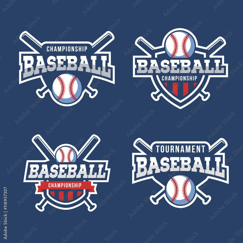 Set of Sport Baseball Logo. American style. Stock Vector | Adobe Stock