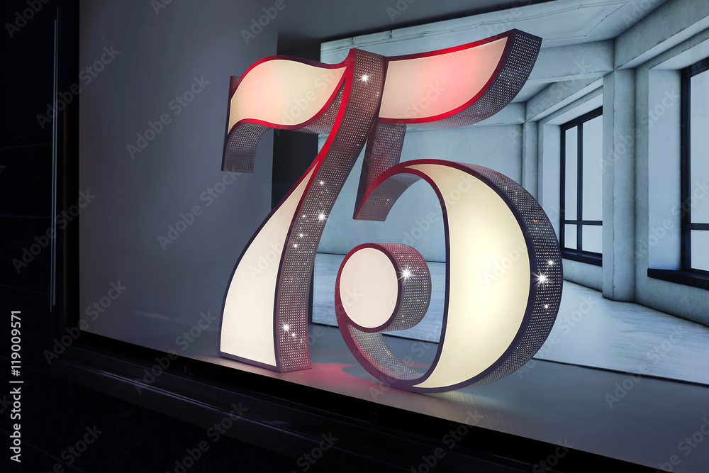 75th anniversary numbers as an installation Stock Photo | Adobe Stock