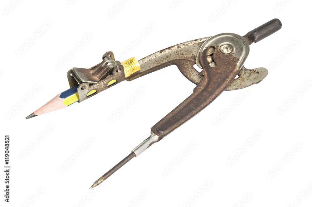 Old metal geometry compass Stock Photo | Adobe Stock