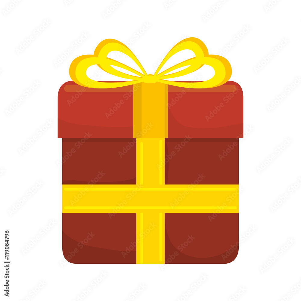 gift red box with yellow ribbon vector illustration Stock Vector ...